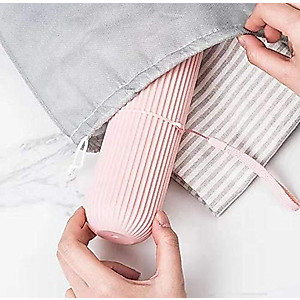 WOIWO 2PCS Creative Simple Travel Toiletry Cup Outdoor Portable Plastic Capsule Toiletry Cup Toothbrush Toothpaste Set storage Box