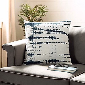 Safavieh Arya 20-inch Beige and Navy Decorative Throw Pillow