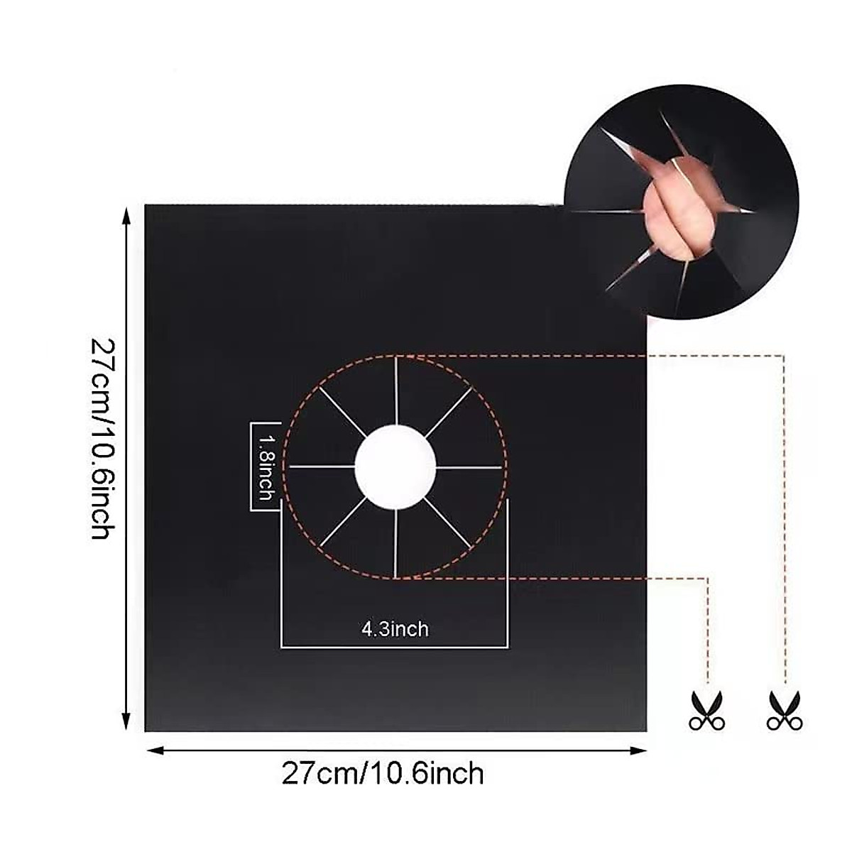 liboyixi Stove Burner Covers 8 Pack Reusable Gas Range Cuttable,Easy to CleanProtectors,Non-stick Stovetop Burner Liner Cover-Size 10.6"x 10.6"-Double Thickness 0.2mm,BPA Free, Heat-resistant。