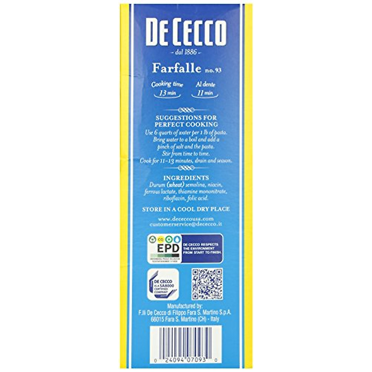 De Cecco Farfalle Pasta, 16 Oz