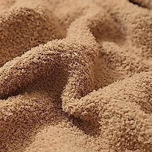 bearberry Super Soft Knit Throw Blanket Lightweight Cozy Warm Fluffy Throw Blankets for Couch Bed Sofa (Camel, 50”x60”)