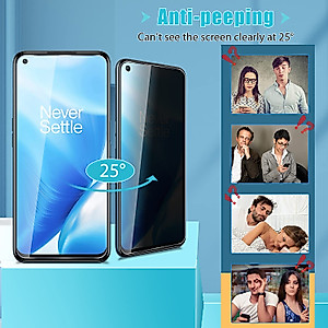 Zeking [2-Pack] for OnePlus Nord N200 5G Privacy Tempered Glass Screen Protector, Anti-Spy 9H Hardness [3D Touch][Case Friendly] [Anti Scratch][Anti-Fingerprint] Bubble Free