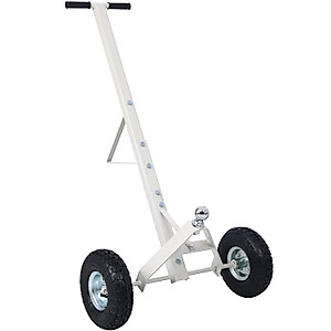 Trailer Dollies, Adjustable Trailer Dolly Steel Trailer Mover Boat Trailer Dolly with 1-7/8 Inch Balls 44" Extra-Long Handle 600 Lbs Capacity with Pneumatic Tires & Mounting for Moving RV Trailer