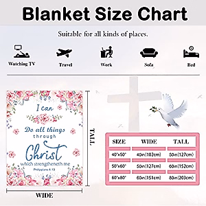 Christian Gifts for Women, Ultra Soft Religious Gifts Blanket with Bible Verse and Inspirational Thoughts, Warm Plush Prayers Blanket Get Well Soon Gifts for Men Women