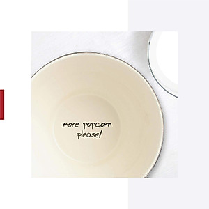 Popcorn Serving Bowl - Large Reusable Popcorn Containers - Ideal Gift for Family Movie Night, Party, Picnic - Red Metal Snack Bowl - Popcorn Mixed Serving Dish - Light & Sturdy by WorldMarket