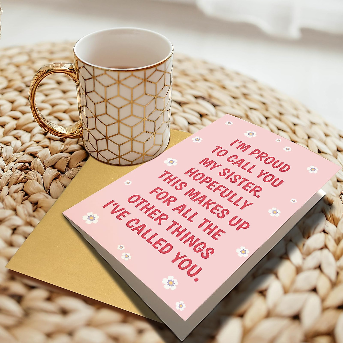 Chenive Funny Sister Birthday Card, Proud Of You Card for Sister, Congratulations Card for Sister Sis, Sister Graduation Card, New Job Card for Sister