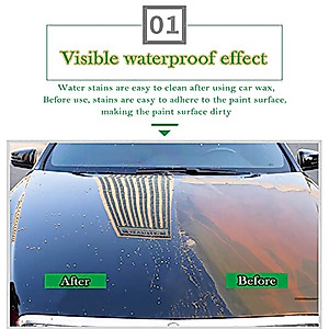 ELEpure Black Gold Car Wax with Pad Solid Auto Carnauba Cars Care Polish Cleaner Waxing Repair Scratches Ceramics Coating for Black Cars 300g with Free Waxing Sponge