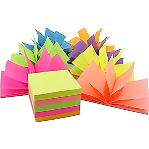 4A Sticky Pop-up Notes,3 x 3 Inches,Neon Assorted,Self-Stick Notes,100 Sheets/Pad,12 Pads/Pack,4A 303x12-N-Z