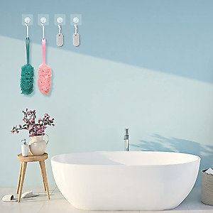 WOBEVB Back Scrubber for Shower, Back Brush Long Handle for Shower, Soft Nylon Mesh Sponge for Shower, Loofah On a Stick for Men Women, Exfoliating Scrub Cleaning Luffa for Elderly