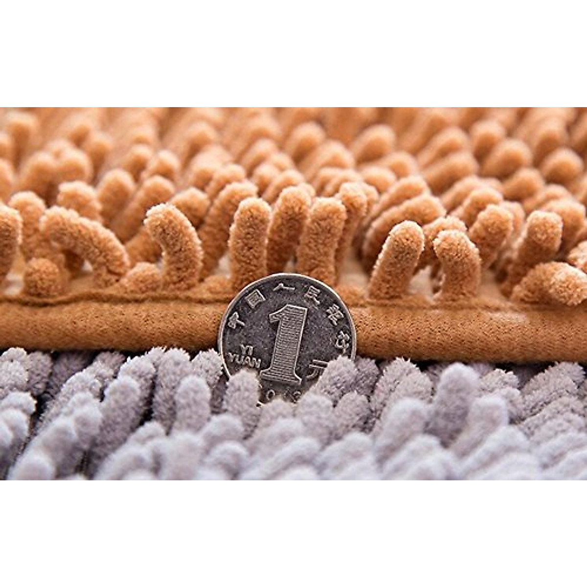 TOPCHANCES Chenille Bathroom Rugs ,Non Slip Extra Soft Plush Bath Mat Absorbent Shaggy Bathroom Rug for Tub, Shower and Bath Room Floor Mats, 23.5" X 35.5"