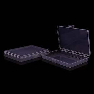 6 Pcs Rectangular Clear Plastic Storage Containers Box with Hinged Lid Plastic Beads Storage Containers Empty Case Organizer for Beads, Crafts, Jewelry, Small Items, 6 x 3.54 x 0.86"