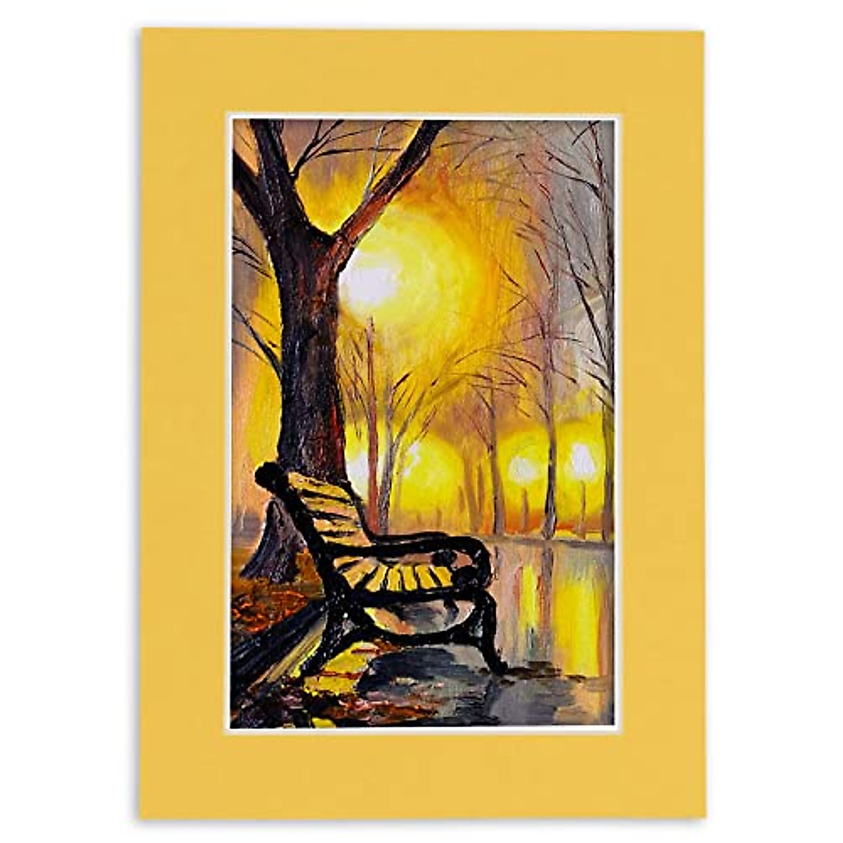 Pack of TEN 6x9 Mats Bevel Cut for 4x5 Photos - Acid Free Chamois Yellow Precut Matboards For Pictures, Photos, Framing - 4-ply Thickness