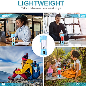 Juice Jet, Portable Blender, Mixer, USB Rechargeble, Personal Blender, Handheld Blender, Travel, Gym, Home, Outdoor, Office (Blue)