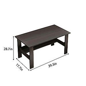 Computer Desk 39 Inch Desk with Shelves, MDF Material for Home Office Desk with Storage Shelf, Modern Style Writing Table Suitable for Bed Room Living Room (Black Walnut)