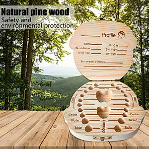 Dengyi Baby Tooth Box, Kids Keepsake Organizer for Baby Teeth, Wooden Tooth Fairy Box for Boy or Girl to Keep the Wonderful Childhood Memory (Girl)