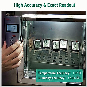 TempPro A50-2 Hygrometer Indoor Thermometer Humidity Sensor with Air Comfort Indicator, 2 Pack Humidity Meter Room Thermometer for Home Basement Greenhouse Temperature Sensor, Black