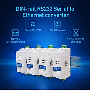 USR-DR301 DIN-Rail RS232 Serial to Ethernet Converter Tiny Size RS232 Ethernet Serial Device Server Supports Websocket