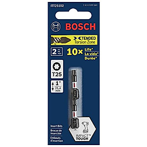 BOSCH ITT251B 10-Pack 1 In. Torx #25 Impact Tough Screwdriving Insert Bits