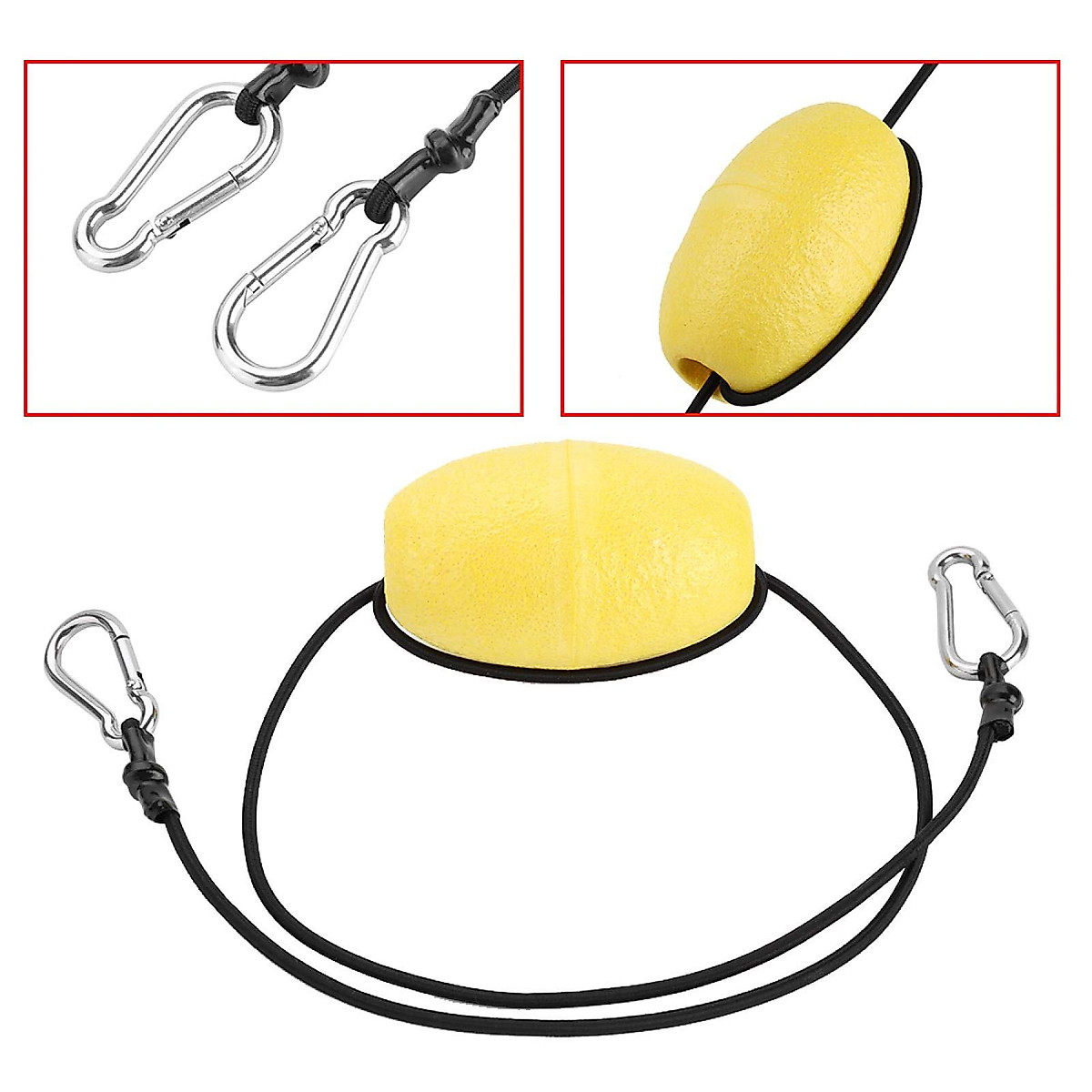 YUANJS Drift Anchor Rope,Marine Rope Tow Line Kayak Drift Anchor Tow Nylon Rope with EVA Buoy Steel Clips Kayak Accessory