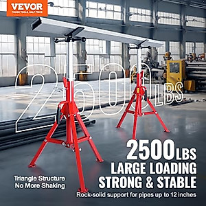 Mophorn V Head Pipe Stand Adjustable Height 28-52 Inch, Jack Stands 2500 LB. Capacity,Folding Portable 1/2 to 12 Inch Supporting,Steel