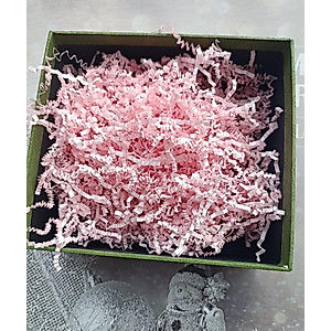 4OZ Crinkle Cut Paper Shredded Paper for Gift Box Baskets Filler, Pink Crinkle Cut Paper Shred Filler Confetti for Packaging