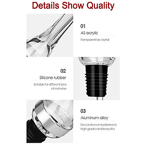 Upgraded Wine Aerator Pourer, Saving Time to Improve Flavor With 2in1 Aerator - Decanting and Pouring Wine In One, Perfect Fit Wine Accessories for Most Wine Bottles, No Leak – Fast Air Aerator