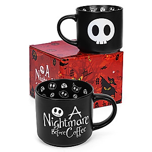 Cessfle Nightmare Before Christmas Gifts, Nightmare Before Christmas Mug, Jack Smile Face Skellington Christmas Coffee Mug 14oz, Christmas Gifts for Women Men