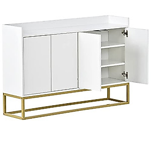 Merax Modern Sideboard Elegant Buffet Cabinet with Large Storage Space for Dining Room, Entryway, White