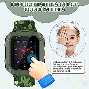 cjc Kids Smart Watch, 4G Kid Smartwatch with GPS Tracker and Calling, SOS Kids Cell Phone Watch, 3-15 Years Boys Girls Christmas Birthday Gifts (Green T28)