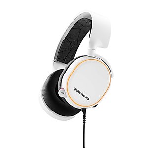 SteelSeries Arctis 5 (2019 Edition) RGB Illuminated Gaming Headset with DTS Headphone:X v2.0 Surround for PC and PlayStation 4 - White (Renewed)