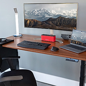 Stand Up Desk Store Electric Adjustable Height Standing Desk with Programmable Memory (Black Frame/Teak Top, 60" Wide)