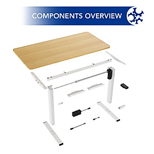 SANODESK Electric Standing Desk 48 x 30 Inches, Height Adjustable Stand Up Desk w/2-Button Controller, Ergonomic Computer Desk for Home Office, White Frame + Natural Tabletop
