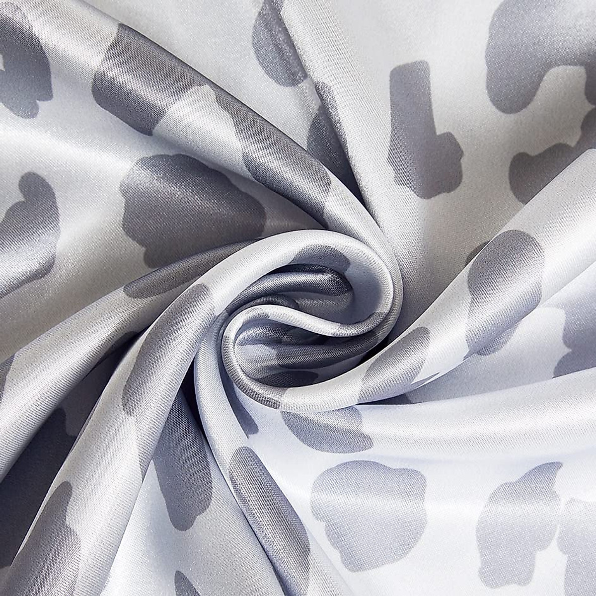 LCBD Satin Body Pillow Case for Hair and Skin, Grey Leopard Printed Silk Satin Body Pillow Case Cover, 20x54 Body Cooling Pillow Cover with Envelope Closure