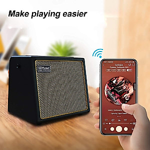 Acoustic Guitar Amplifier, 30 Watt Bluetooth Speaker Rechargeable Portable Acoustic Guitar Amp with Reverb Chorus Effect,3 Inputs, Black