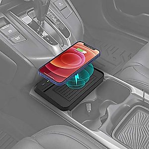 CarQiWireless Wireless Charger for Honda CRV 2019 2018 2017 Car Charging Charger, Center Console Holder Storage Box with Cell Phone Wireless Charging Pad Mat for CR-V Interior Accessories
