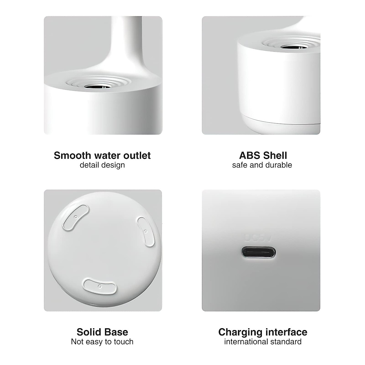 Anti Gravity Ultrasonic Humidifier, 2023 Upgrade Cool Mist Desktop Humidifier, Quiet Diffuser with LED Clock Display, Auto Shutdown Power-Off Protection for Kids Friend Lover Gift Bedroom Home(White)