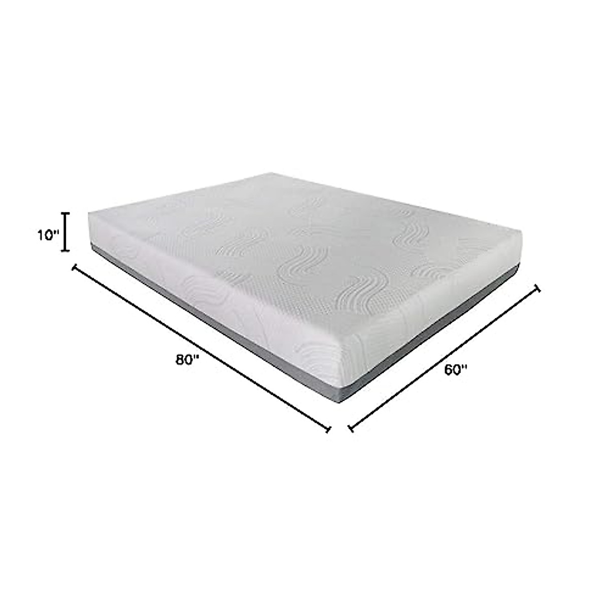 Irvine Home Collection Queen Size 10-Inch, Gel Memory Foam Mattress, Medium Firm Feel, Breathable, Cool Sleep and Pressure Relief, CertiPUR-US Certified, Temperature Balanced