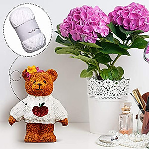 3 Rolls Velvet Yarn White Baby Velvet Yarn Craft Yarn for Knitting Yarn for Crochet Blanket Rug Clothes Knitting Project, 180 Meter and 100 Gram for Each (White)