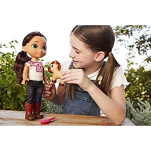 Mattel Spirit Untamed Toddler Lucky Doll (Approx. 14-in) in Jeans Outfit with Embroidery Style Fabric Top, Boots Plus Spirit Plush Figure & Brush, Great Gift for Ages 3 Years Old & Up