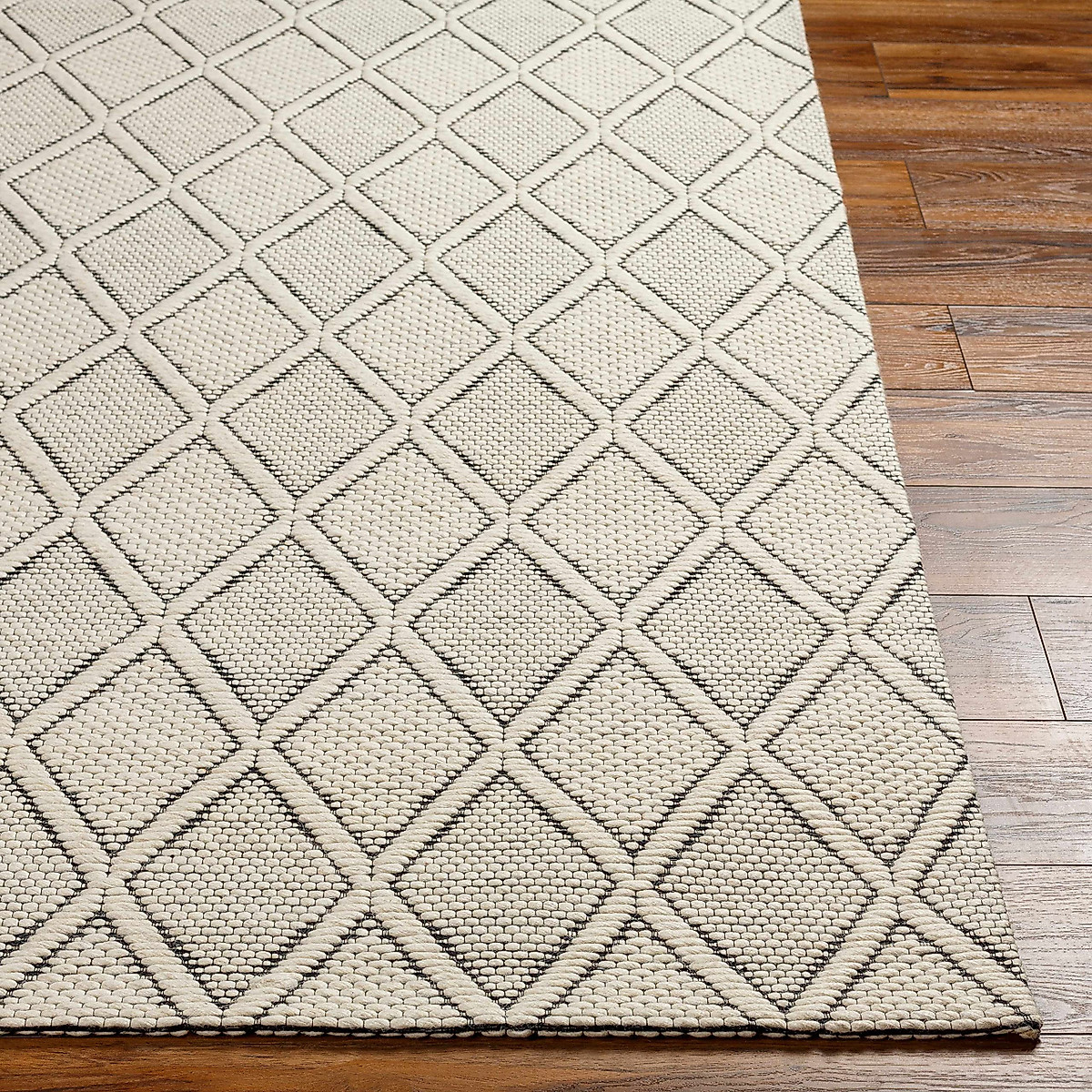 Hauteloom Aeron Wool Living Room, Bedroom Area Rug - Beige, Gray - 8' x 10'