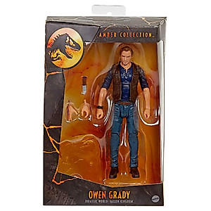 Jurassic World Toys Owen Grady 6-inches Collectible Action Figure with Movie Detail, Movable Joints, Toy Knife Accessory, Extra Hands, Display Stand; for Ages 4 and Up