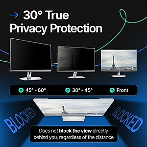 VINTEZ Universal Acrylic 26, 27 Inch Computer Privacy Screen Filter for Widescreen Computer Monitors - 24.1" x 15.1" (612 x 384 mm) - Monitor Frame Hanging Type