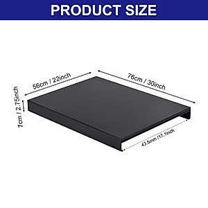 uxcell Stainless Steel Stove Top Cover, Gas Stove Protective Cover Bracket (L 30" x W 22" x H 2.75") for Rice Cooker Induction Cooler, Noodles Board for Cooktop/Electric Stove, Black