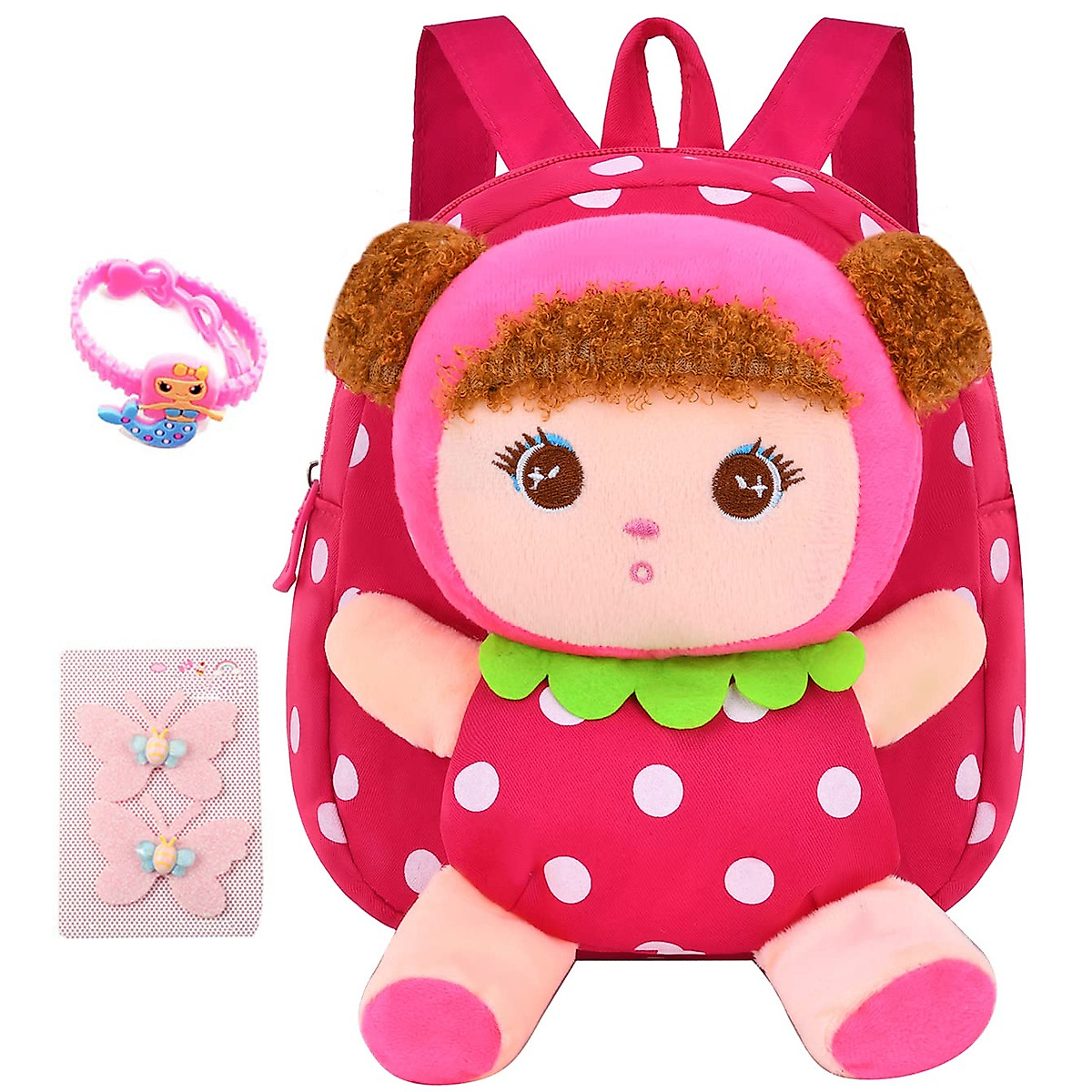 Suerico Cute Toddler Backpack Plush Doll Toy Snack Travel Bag Preschool Shoulder Bag Gift for Kid