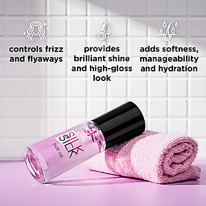 ONLY4HAIR Silk Hair Oil for Dry Damaged Hair Treatment - Anti Frizz Control Hair Care Serum - Jojoba & Argan & Almond Oils - Shine, Gloss, Split End Repair, Smoothing, Bonding, Heat Protectant For Curly Frizzy Colored Bleached and All Hair Types