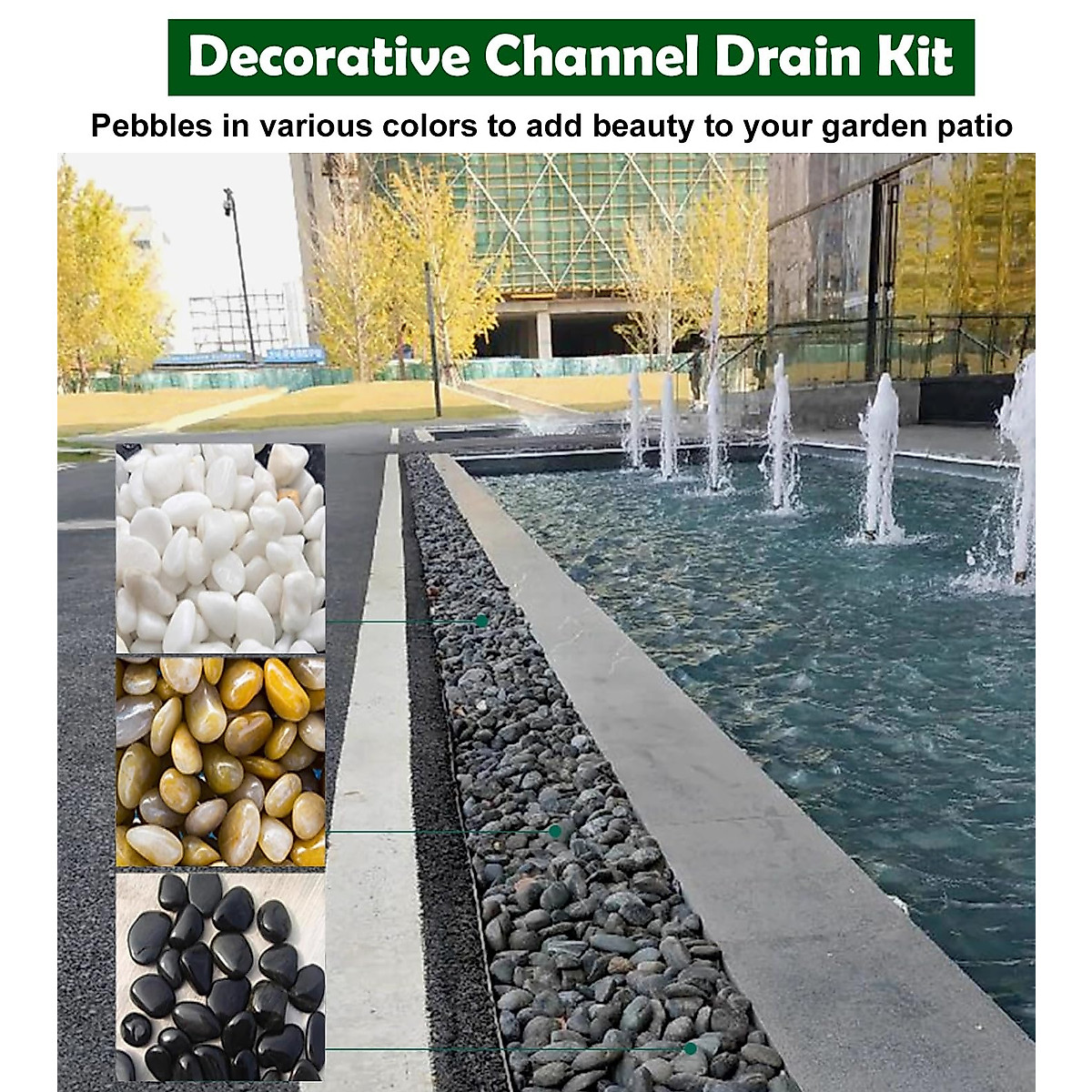 Blazea Garden Trench Drain System, Functional & Decorative Channel ...