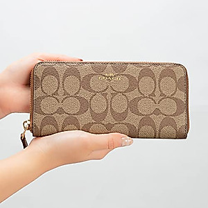 COACH(コーチ) Women Wallet, Khaki/Saddle, One Size