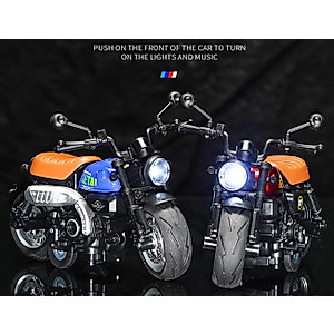 Gilumza Pull Back Motorcycle Toys, Tiny Gift with Music Lighting, Classic Motorcycles Toy for Boys Kids Age 3 4 5 6 7 8 Year Old (White)