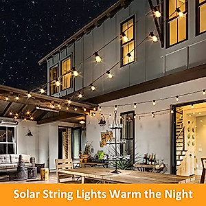 WENFENG Solar Outdoor String Lights, 3 Colors Patio String Light with 27FT Waterproof String, S14 Bulbs, Dimmable LED Solar String Lights for Patio