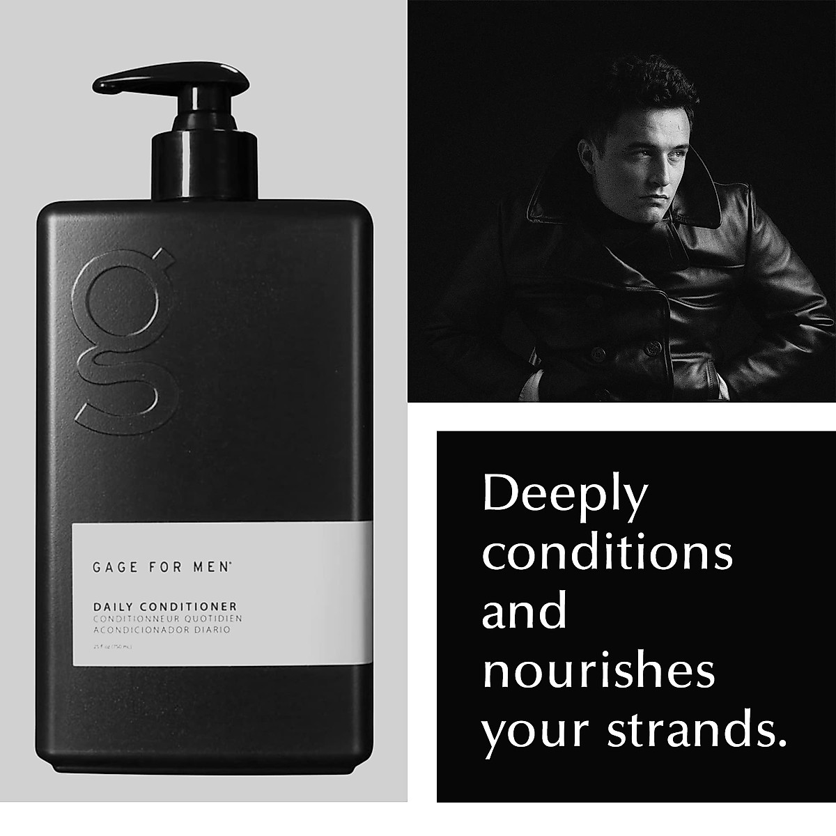 Gage Daily Hair Conditioner for Men - 25 Fl Oz | Hair Moisturizer, Deep Conditioner for Dry Damaged Hair | Hair Products for Men